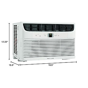 Frigidaire 8,000 BTU Window Air Conditioner & Dehumidifier, 115V, Cools up to 350 Sq. Ft. for Apartment, Dorm Room & Small/Medium Rooms, with Remote Control, Programmable Timer, and Sleep Mode, White