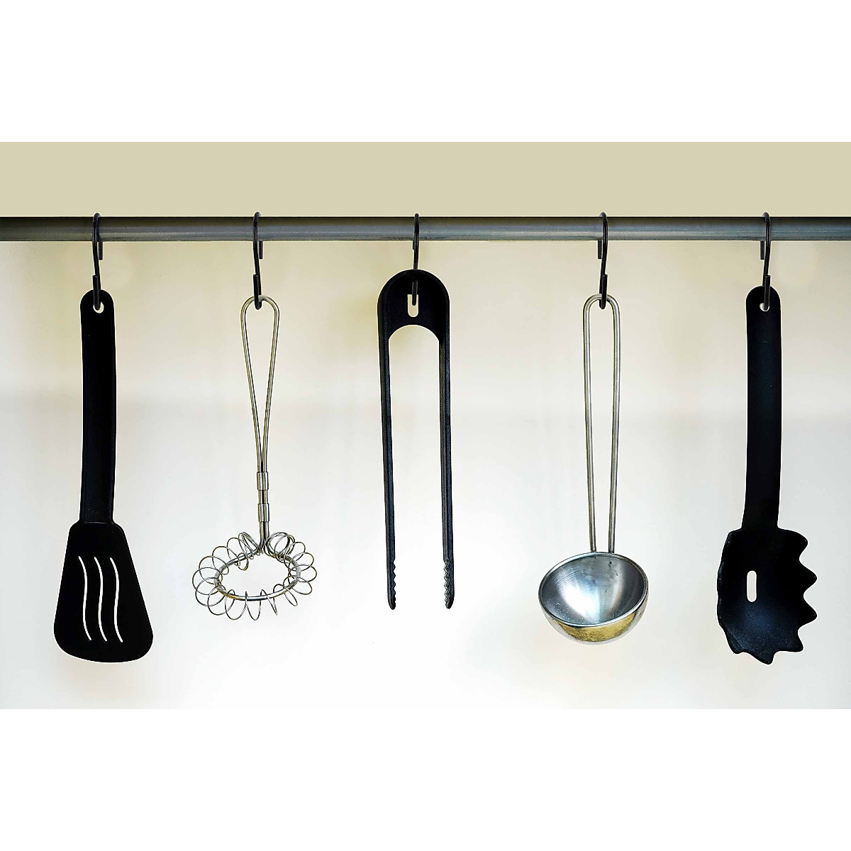 Yikla S Hooks for Hanging Plants, Clothes, 20 Pack Black S Shaped Hooks Made of Metal Iron, Heavy Duty S-Hooks