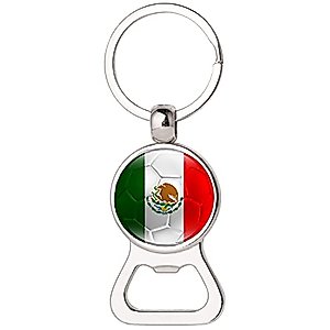 Mexican Flag Beer Bottle Opener KeyChain, Mexico Flag Keychain for Dad Papa Men Husband Birthday Gifts(Mexico)
