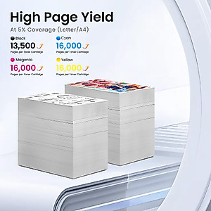 651A Black Cyan Magenta Yellow Toner Cartridges Replacement for HP 651A CE341A CE342A CE343A CE340A for Color Enterprise 700 MFP M775 M775z+ M775z M775dn M775f Printer (4-Pack)