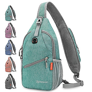 ZOMAKE Small Sling Bag, Travel Sling Backpack, Waterproof Hiking Cycling Crossbody pack for Men Women(Army Green)