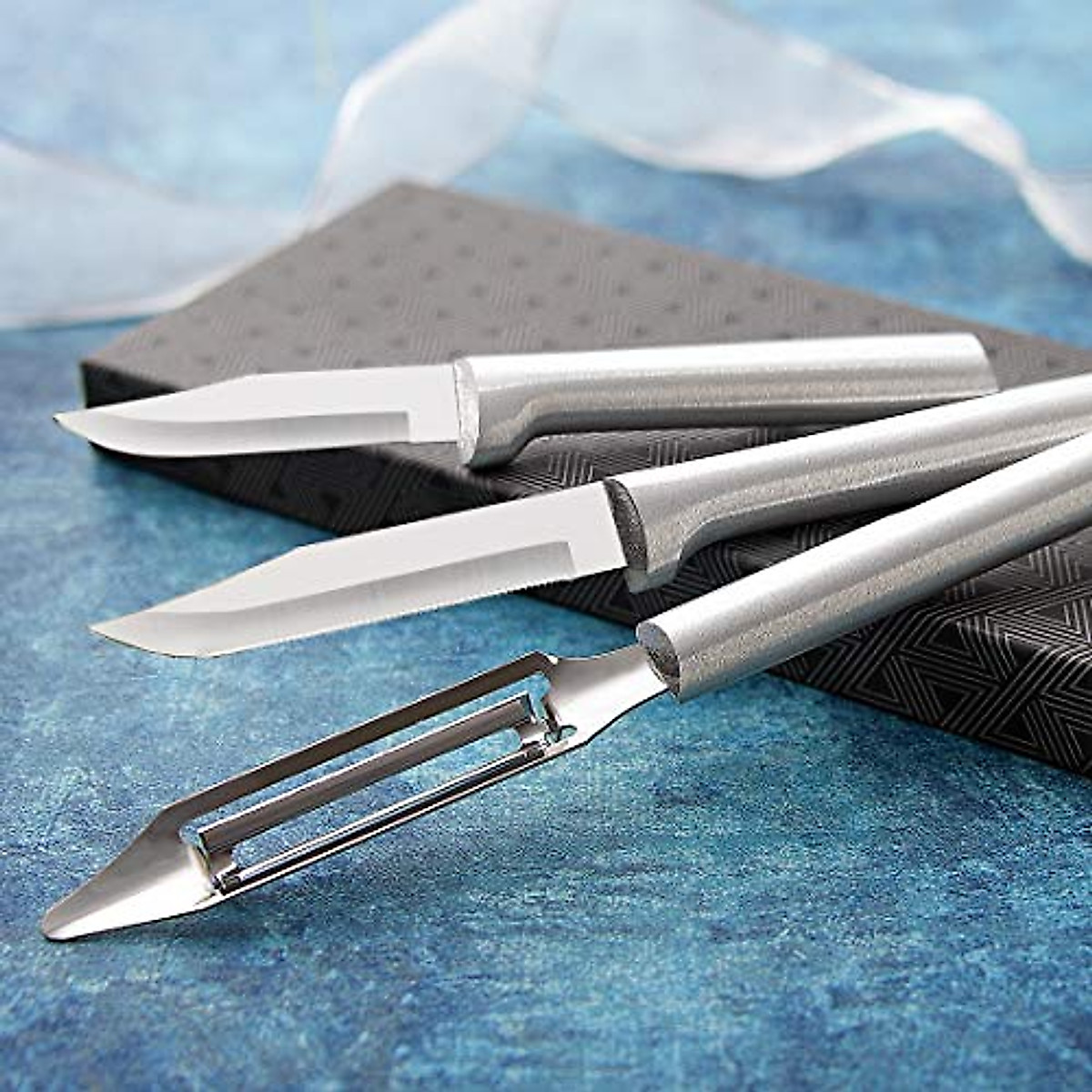 Rada Cutlery 3-Piece Basics Knife Gift Set – Stainless Steel Kitchen Knives with Aluminum Handles