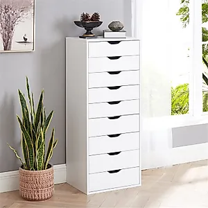 Naomi Home Ultimate Sewing & Craft Storage Cabinet - 9 Drawer Organizer for Arts, Crafts, Sewing Supplies & More - White Multipurpose Cabinet with Ample Space - 9 Drawer, White