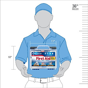 First Aid Only 290 Piece All-Purpose First Aid Kit with Magnetic Safety Light