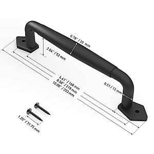 VivaLight 10 Inch Round Rustic Barn Door Handle - Black Steel Pull for Sliding Doors, Gates, Garages, Sheds, Fences, Closets, Pantries - Indoor and Outdoor Use - Easy Install