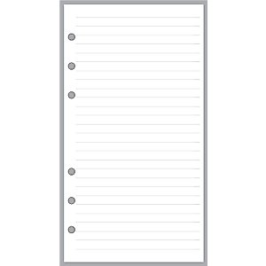 Personal Size Notes Insert with Simple Lines Spaced 1/4", Sized and Punched with 6 Holes for Personal Size Notebooks by Filofax, Louis Vuitton (PM), Kikki-K, and Others. (3.7" x 6.75")