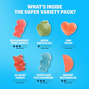 Shameless Snacks - Healthy Low Calorie Snacks, Low Carb Keto Gummies (Gluten Free Candy) - 6 Pack Super Variety Pack