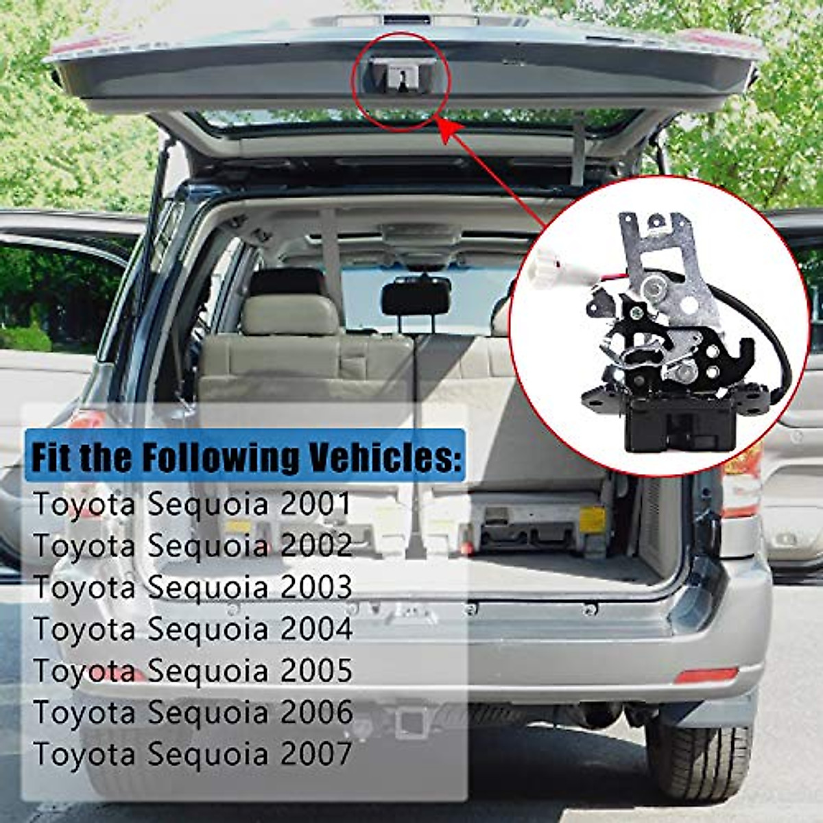 Rear Liftgate Actuator Hatch Trunk Latch Tailgate Lock Replaces for Toyota Sequoia 2001 2002 2003 2004 2005 2006 2007 69301-0C010 64680-0C010 931-861