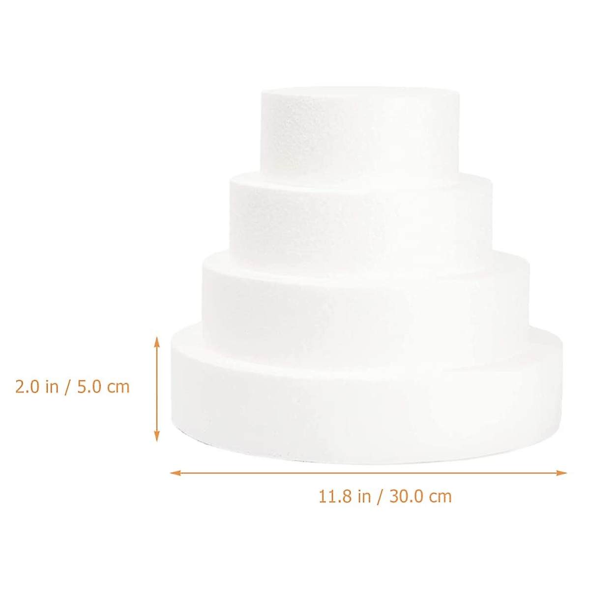 SHERCHPRY 4pcs Craft Shapes Foam Wedding Decor Cake Decorating Foams Cake Simulated Cake Model Cake Practice Round Cake Dummies 6 Cake Tier Faux White Flowers Practice Tools To Rotate
