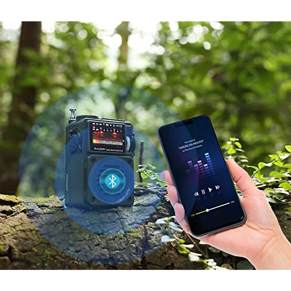 Raddy RF750 Portable Shortwave Radio AM/FM/SW/WB Receiver with Bluetooth and NOAA Alerts - Pocket Retro Mini Radio Rechargeable, w/ 9.85 Ft Wire Antenna