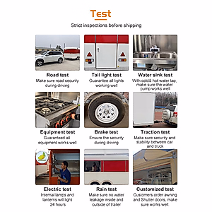 Mobile Food Trailer GL-FS250 Compact Shawarma, Coffee & Street Food Kiosk - 8.2 ft x 6.6 ft, Stainless Steel Work Table, Dual Sink, Water System, Electric Box - Ideal for Outdoor Catering and Events