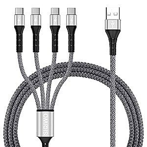 SIQIWO USB C to USB A Cable Fast Charging [2-Pack 4ft], QC 3.0 USB Type C Sync Cord with 4 USB C Ports, for Samsung Galaxy S10 S9 S8 S20 Plus A51 A12 A11, Note 10, Pixel, PS5 Controller USB C Charger