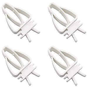 Birds Food Holders WHYHKJ 4pcs White Pet Parrot Fruit Vegetable Clips Bird Cage Accessories Plastic Feeder Clamps
