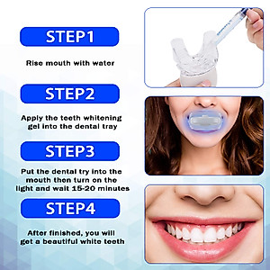 Agoal Teeth Whitening, Teeth Whitening Kit with LED Light, Non-Sensitive Teeth Whitener Pen with Tooth Whitening Gel and Soft Mouth Tray