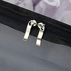 AMJ Foldable Underbed Bags - Pack of 2, Transparent Zip Lid Under Bed Storage Bags for Bedroom Wardrobe, Washable, Dark Gray