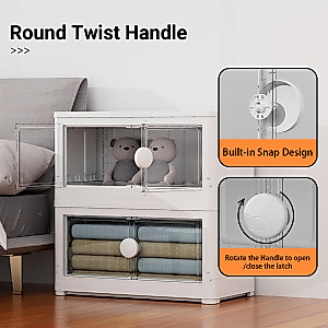 MQmaiqing Storage Bins with Lids, Large Plastic Storage Container, Clear Stackable Storage Bins, Organization and Storage Drawers, Containers for House Organizing, 27Gal, 4 Pack