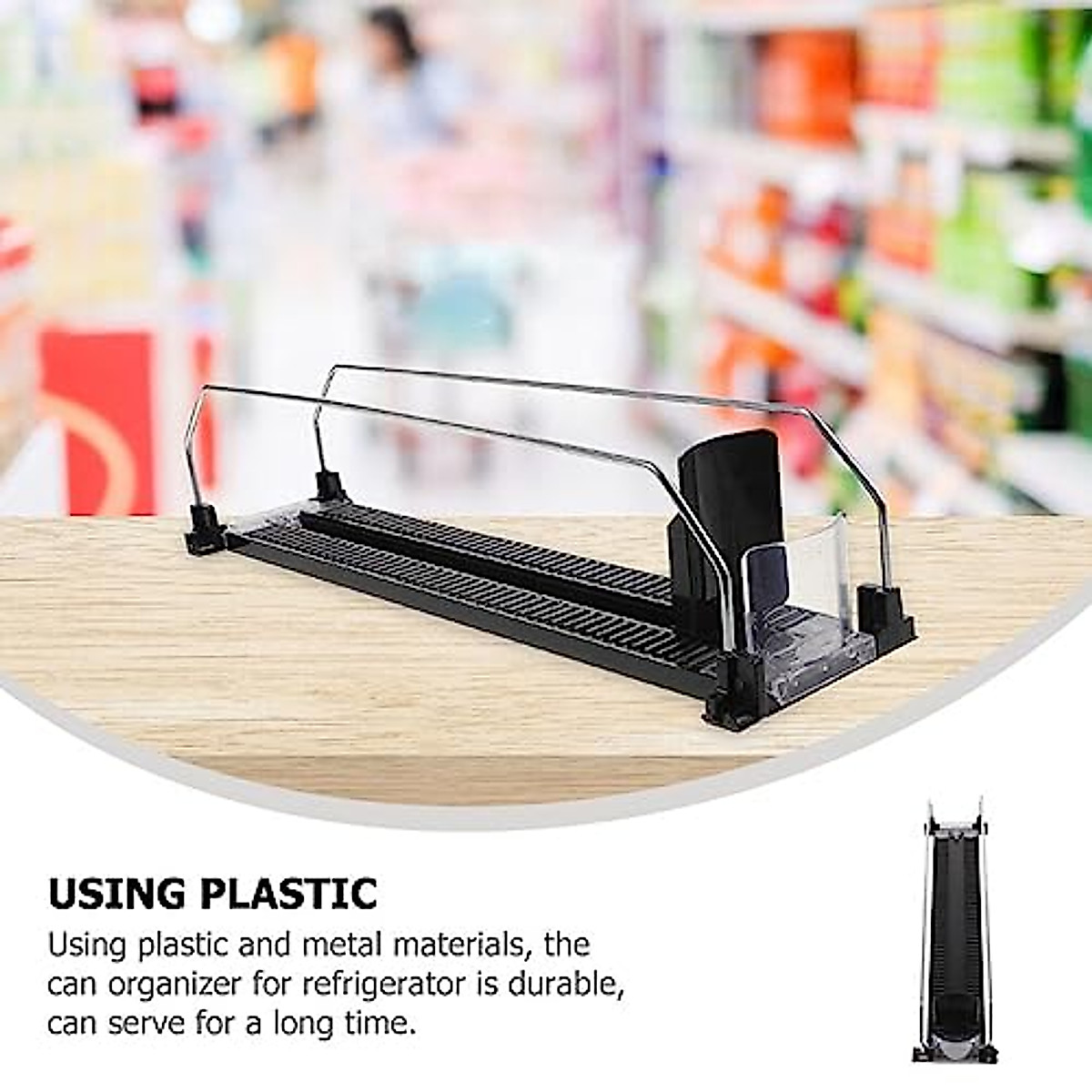 NOLITOY Freezer Organizer Plastic Pusher Tray Rack Automatic Vending Machine Sliding Organizer Fast Pusher Glide Pull Out Cabinet Shelf Drink Holder Plastic Organizer