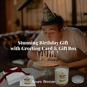 Natural Vanilla Cream Happy Birthday Candle, Luxury Long-Lasting Soy Wax, Ideal for Gifting and Aromatherapy, 8.4 Oz, 50-Hour Burn, Decorative Element for Every Space