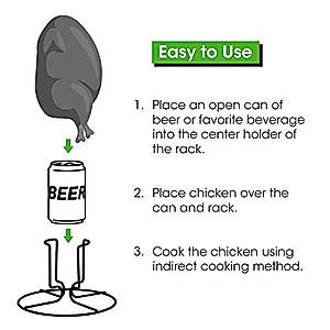 Mightify Beer Can Chicken Holder for Grill and Smoker, Food Grade Stainless Steel Beer Can Chicken Stand, Vertical Chicken Roaster Rack with Stable Base