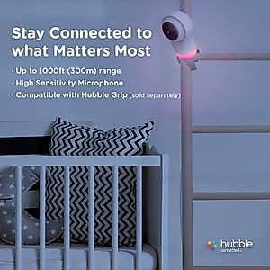 HUBBLE CONNECTED Nursery Pal Glow+ Smart Baby Monitor with 5" Parent Unit and Wi-Fi Viewing via Free App – 7-Color Night Light, Sleep Trainer, Remote Pan Tilt Zoom, 2-Way Talk, Infrared Night Vision