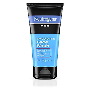 Neutrogena Men's Invigorating Daily Foaming Gel Face Wash, Energizing & Refreshing Oil-Free Facial Cleanser for Men, 5.1 fl. oz