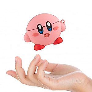 3D Kirby Case Compatible for Airpods Pro/Pro 2nd Generation Cute Cartoon Anime Air pod Pro Case Unique Kirby Shape Kids Teens Girls Women Soft Silicone Case for Airpod Pro with Keychain