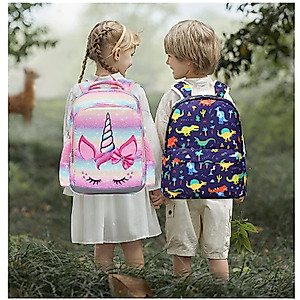 Backpack for Girls,Octsky Kids backpacks Preschool Kindergarten Bookbag Cute Lightweight With Chest Strap and Lunchbox (Unicorn)