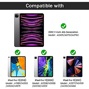 Hoidokly Clear Case for iPad Pro 11 inch (4th/3rd/2nd/1st Generation) 2022/2021/2020/2018 - [Built-in Pencil Holder] Shockproof Cover Transparent Back Shell - Gray