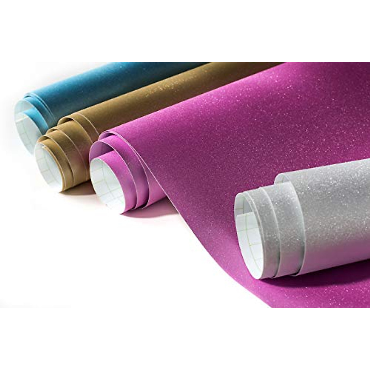 Cricut Shimmer Vinyl Sheets, 12” x 24” (3), Adhesive Decal Roll - Cotton Candy Sampler - Pink, Silver, Light Blue