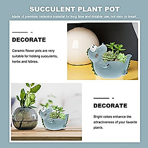 Cabilock 1pc Flowerpot Small Containers Decorative Planter Plant Pots Indoor Animal Plant Pot Indoor Pots for Plants Flower Pots for Indoor Plants Vase Pearlescent Ceramics Seedling Pot