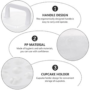 Alipis Cake Cupcake Carrier Portable Cake Holder with Lid and Handle, Cupcake Packaging Storage Display Boxes Round Cake Container