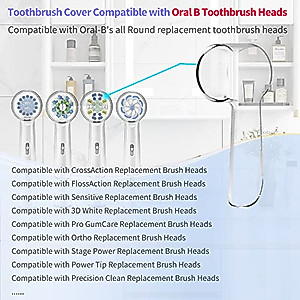 12Pcs Reusable Toothbrush Head Covers Compatible with Oral B Electric Toothbrush Heads for Better Healthy Brushing and Storage in Home and Travel