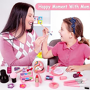 Kids Makeup Kit for Girl, Washable Makeup Set for Girls, Real Makeup for Kids, Girl Toys Princess Children Play Makeup Kit with Cosmetic Case Birthday for 4 5 6 7 8 Years Old Girls