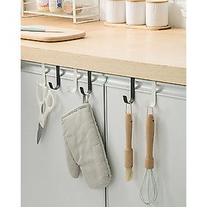 eywlwaar Over The Cabinet Door Single Hooks 5 Pack (Black)