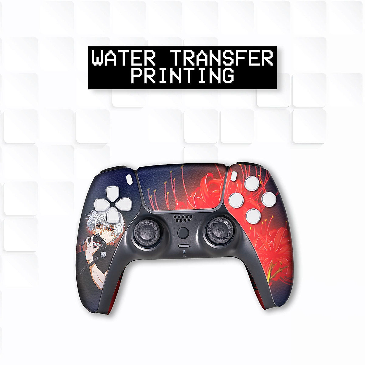 Tokyo Ghhoul Custom PS-5 Controller Wireless compatible with Play-Station 5 Console by BCB Controllers | Proudly Customized in USA with Permanent HYDRO-DIP Printing (NOT JUST A SKIN)