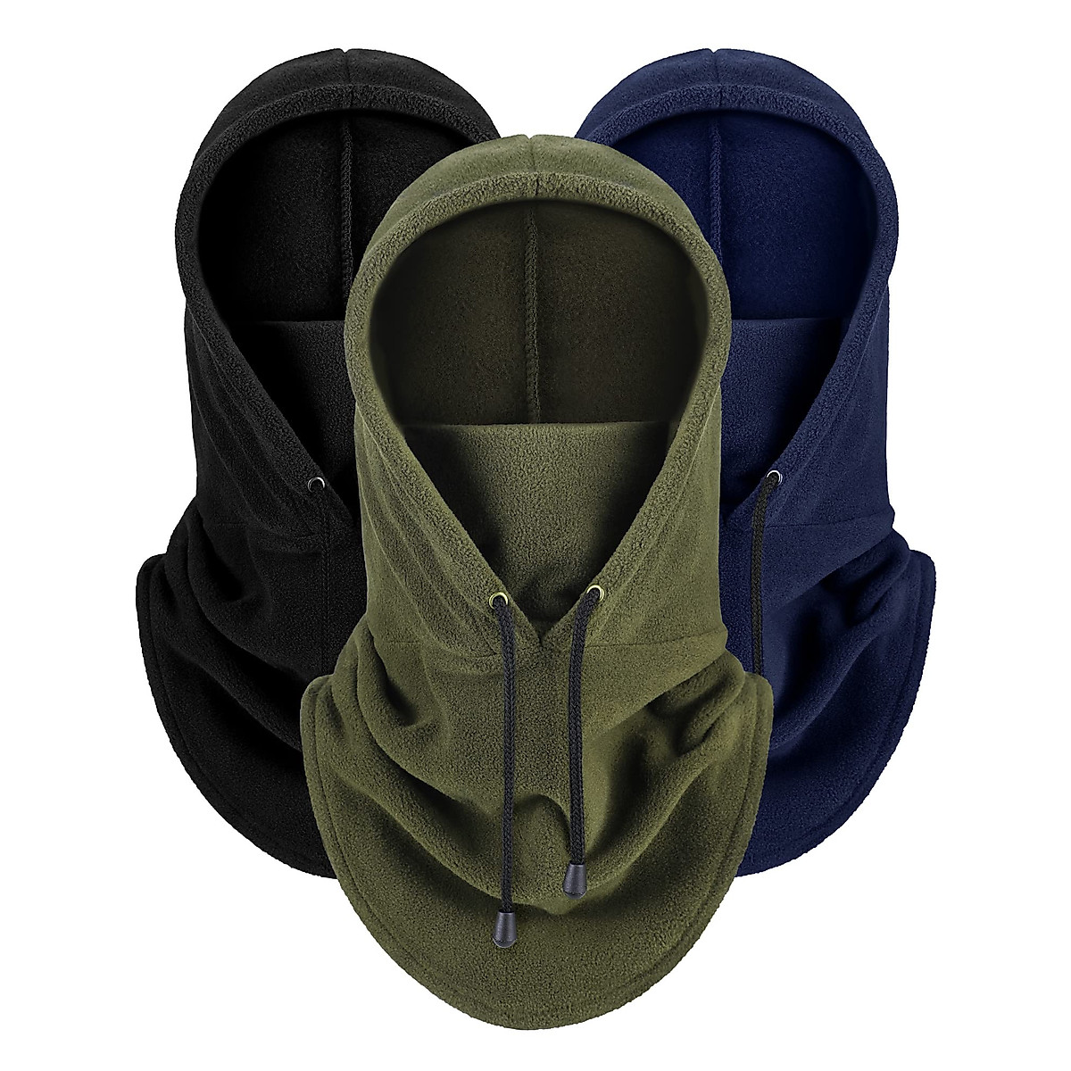 3 Pieces Camo Balaclava Face Mask Hunting Face Mask Balaclava Hats for Outdoor Sports (Drawstring Style, Large)