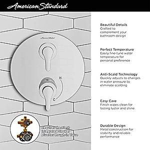 American Standard TU105740.243 Studio S 2-Handle Integrated Shower Diverter Trim Only, Matte Black