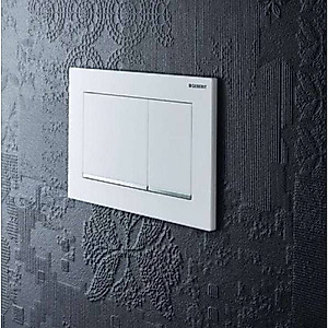 Geberit G115883KK1 Sigma 30 Dual Flush 1.6/0.8 GPF Actuator Plate White/Polished Gold