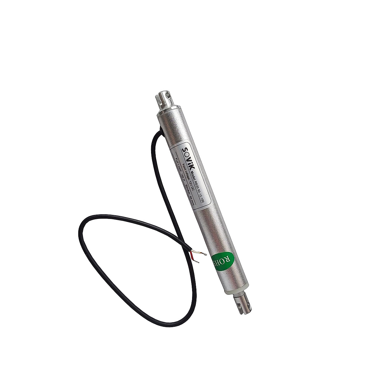 SOViK 12V DC Micro Linear Actuator 2 inch Stroke Max Force 22lbs Speed 0.5"/sec Tube Diameter 0.8" Internal Limit Switch