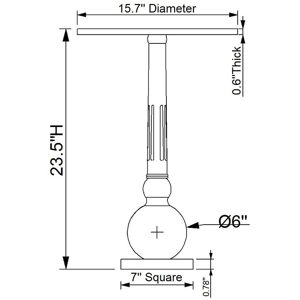 ACRYLCASE Clear Lucite Acrylic Round End Table Pedestal Side Table Furniture (15.7x15.7x23.6''H)