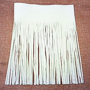 Tong Gu 2 Yards Double-Sided Faux Suede Tassel Fringe Trim DIY Skirt Dress Fringing Hem Bag Sewing Craft (Black,Width 12 in/30 cm)