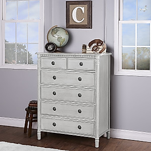 Evolur Julienne 6 Dressers Chest, Antique Grey Mist , 20x40x49 Inch (Pack of 1)