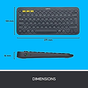 Logitech K380 + M350 Wireless Keyboard and Mouse Combo - Slim Portable Design, Quiet Clicks, Long Battery Life, Bluetooth, Easy-Switch, Windows, Mac, iPadOS, Chrome OS Compatible - Dark Grey
