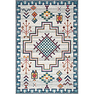 nuLOOM Richelle Tribal Medallion Area Rug, 5' x 7' 5", Blue