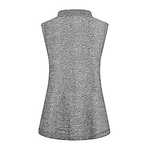 Viracy Workout Tank Tops for Women, Moisture Wicking Running Shirts Sleeveless 1/4 Zip Up Golf Top Lightweight Cool Delicate Versatile Flattering Boutique Daily Lounge wear Grey XL