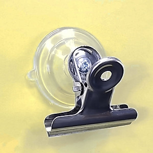 FixtureDisplays® 3 Pack 2" Wide Clip 1.8" Diameter Suction Cup Clips Clamps for Glass-Windows-Refrigerator-Tile or Any Smooth Surface 15650-NPF