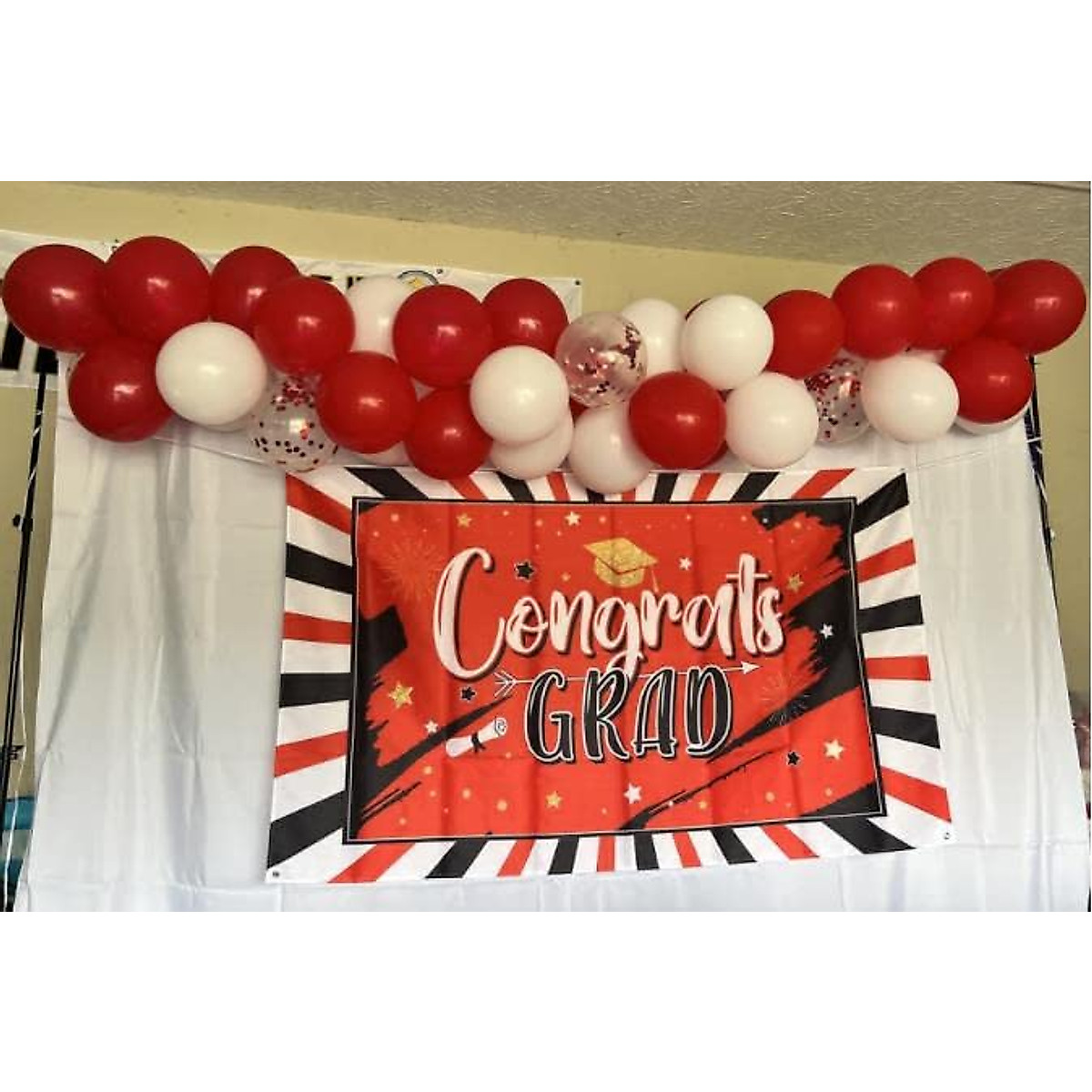 100 Premium Quality Balloons: 12 inch Red and White Latex Balloons/Wedding/Birthday Party Decorations and Events Christmas Party and etc.