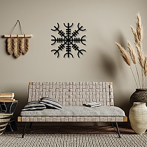 VALHALLA Vahala 3pc Viking Decor 15” Metal Wall Art | Viking Compass, Valknut, Tree of Life｜Nordic Mythology Vegvisir Runes and Symbols, Norse Metal Wall Décor, (15 in W x 15 in H / 38x38 cm)