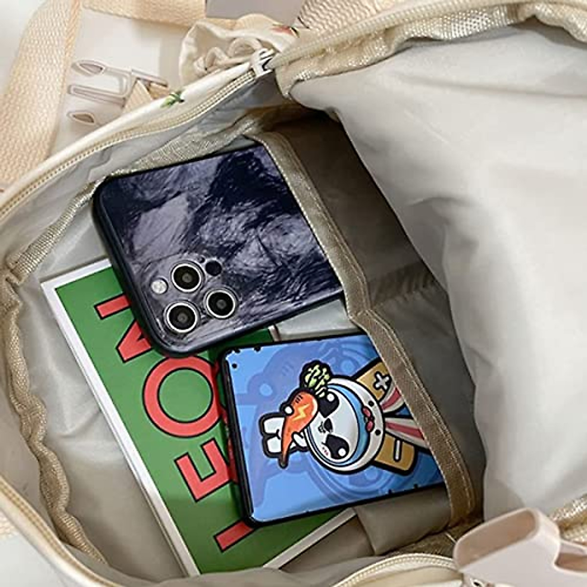 AONUOWE Mini Floral Aesthetic Backpack Cute Japanese School Bag Small Kawaii Backpack with Plush Accessories (Blue)