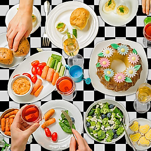 Oigco 3 Pack Black and White Checkered Tablecloths Race Car Theme Party Tablecloths for Motor Racing Birthday Party Decorations Racing Party Favours Supplies, 54" x 108"